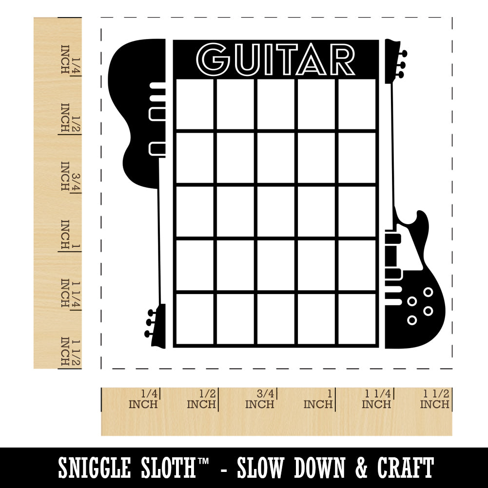 Split Electric Guitar Chord Chart Self-Inking Rubber Stamp Ink Stamper ...
