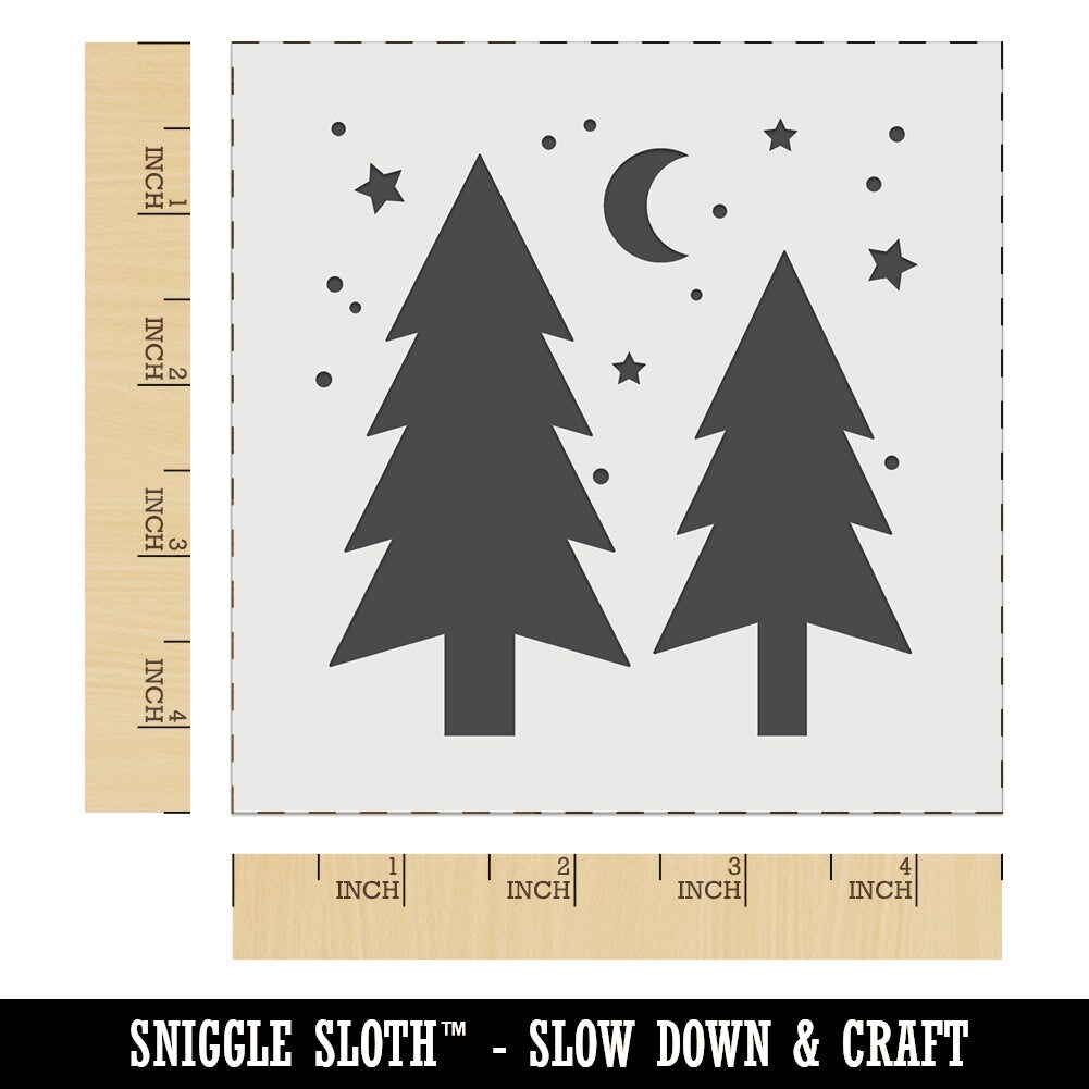 Evergreen Trees Night Sky Wall Cookie DIY Craft Reusable Stencil | Michaels