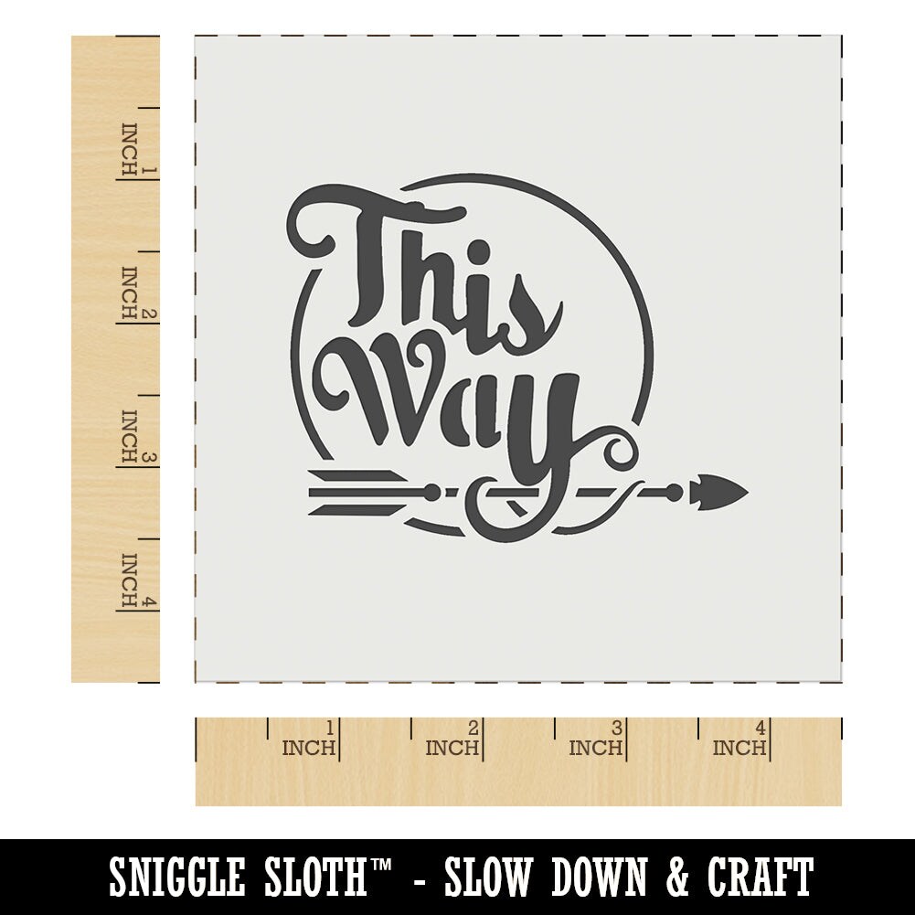 This Way Script Text Arrow Pointing Wall Cookie DIY Craft Reusable ...