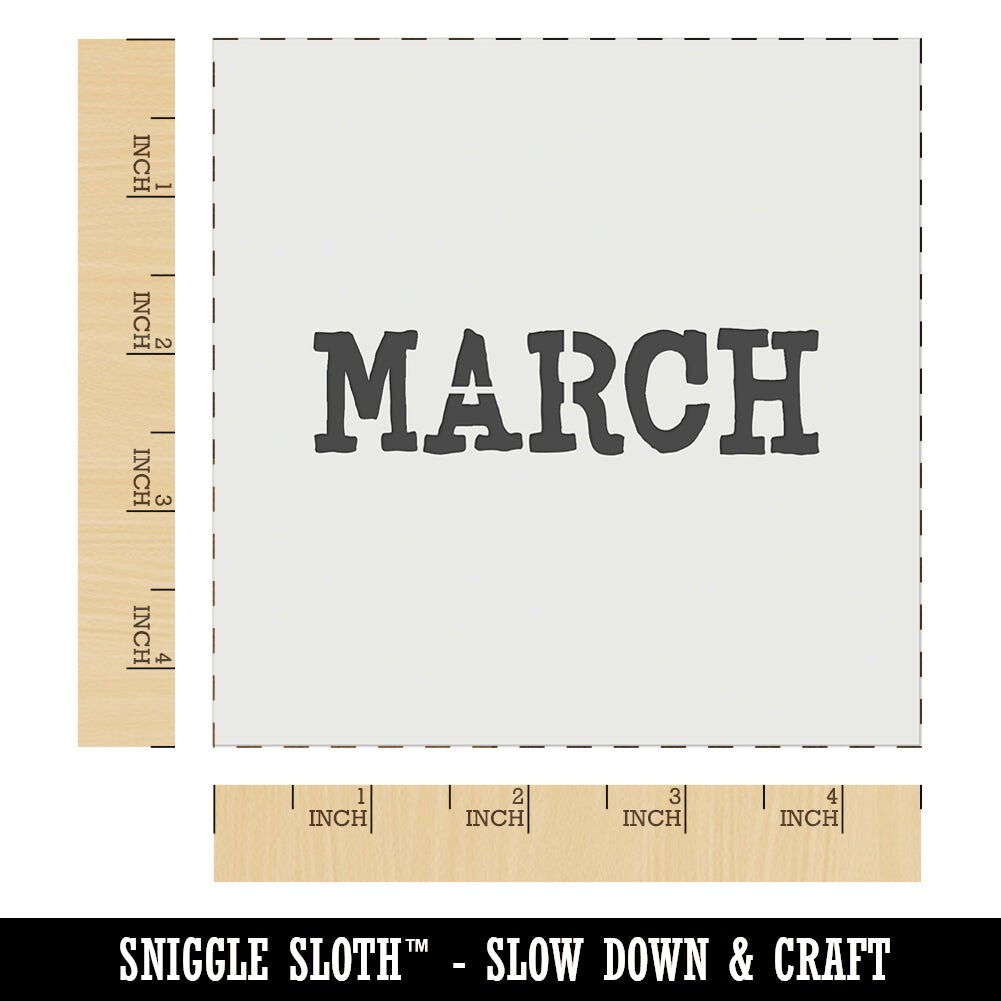 March Month Calendar Fun Text Wall Cookie DIY Craft Reusable Stencil ...