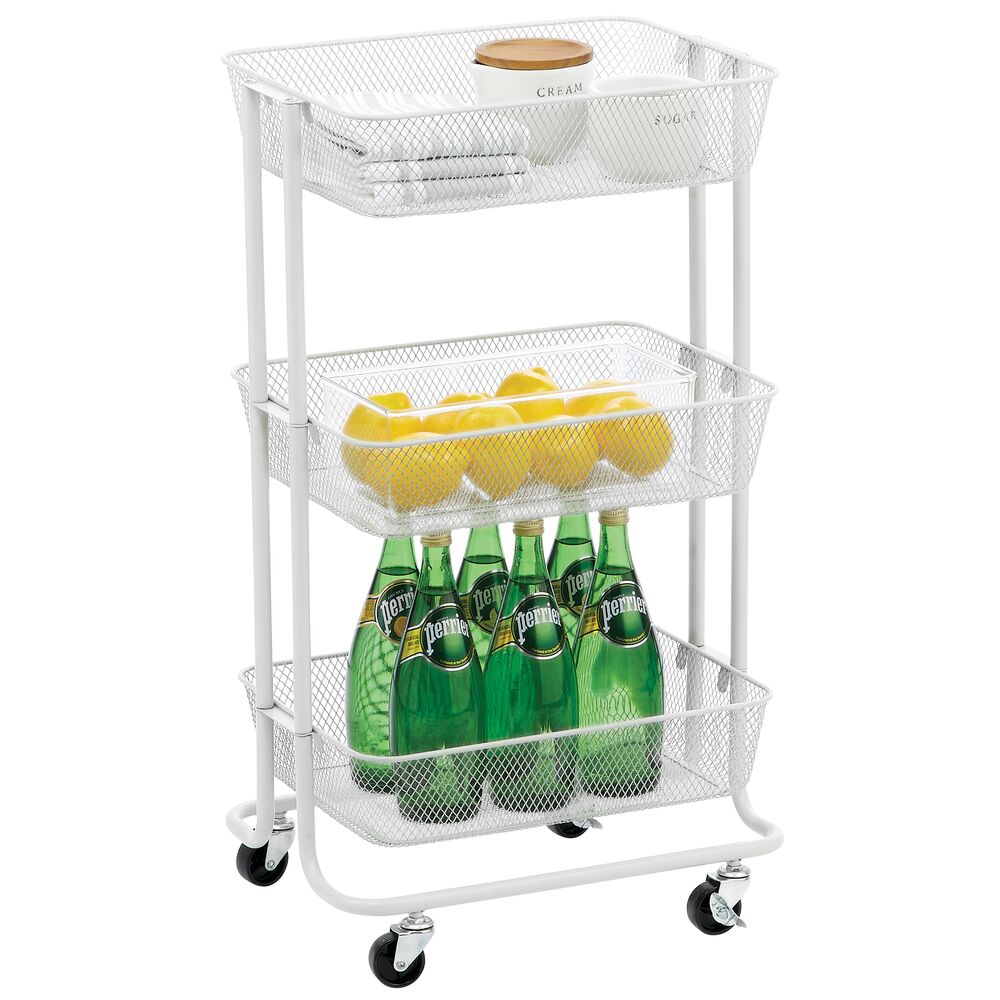 mDesign Metal 3-Tier Rolling Household Storage Cart | Michaels