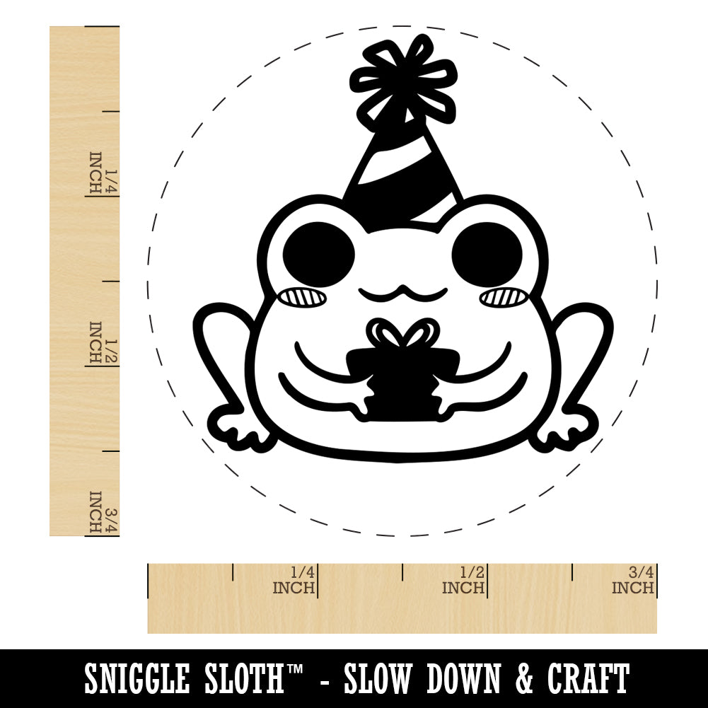 Delightful Kawaii Chibi Birthday Frog Toad Holding Gift Self-Inking ...