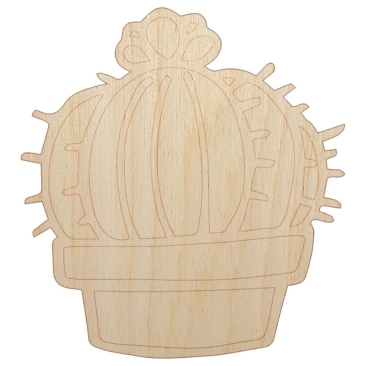 Hand Drawn Cactus With Flower Doodle Unfinished Wood Shape Piece Cutout ...