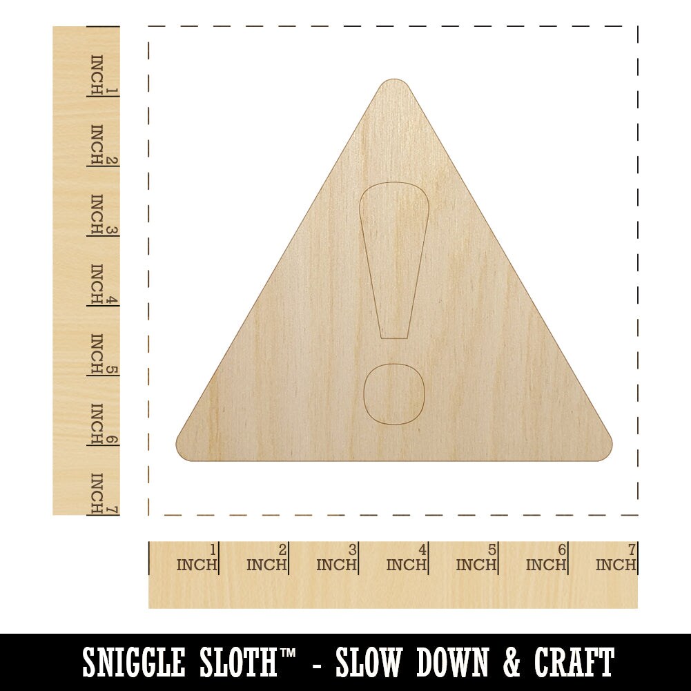 Warning Symbol Exclamation Mark Unfinished Wood Shape Piece Cutout for ...