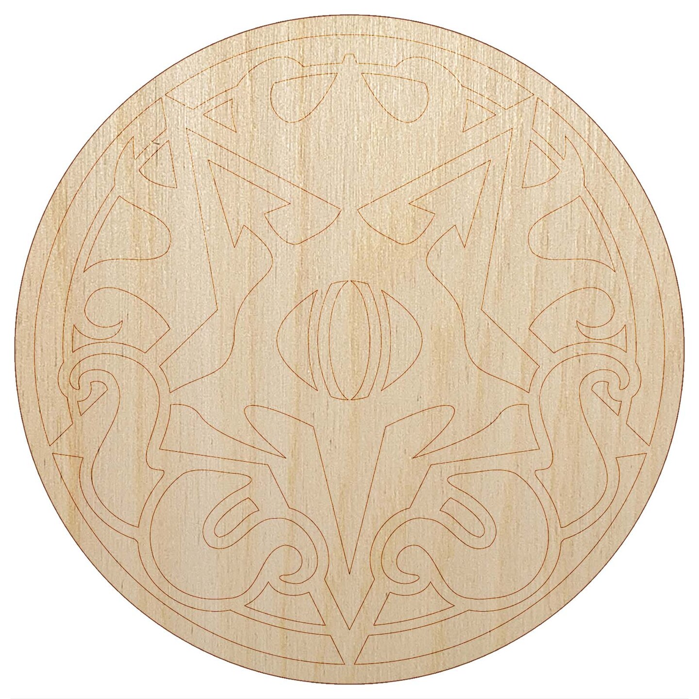 Warlock Pentagram with Tentacles and Eye Unfinished Wood Shape Piece ...