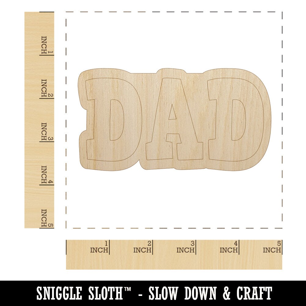 Dad Fun Text Unfinished Wood Shape Piece Cutout for DIY Craft Projects ...