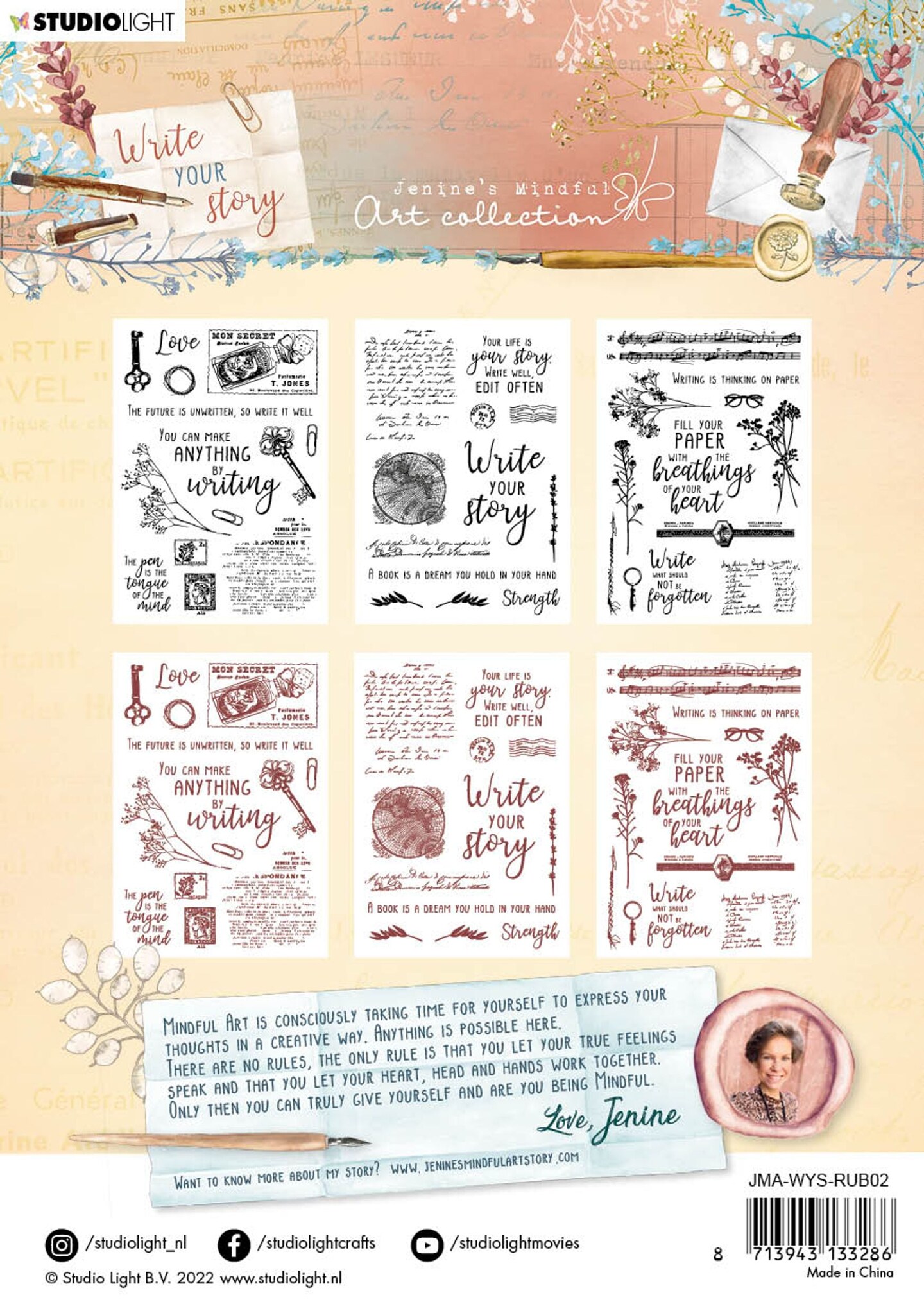 Studio Light JMA Rub On Sticker Decoration & Quote Write Your Story ...