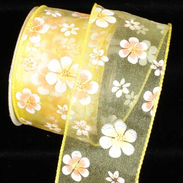 The Ribbon People Yellow Magnolia Wired Craft Ribbon 2.5" x 40 Yards ...