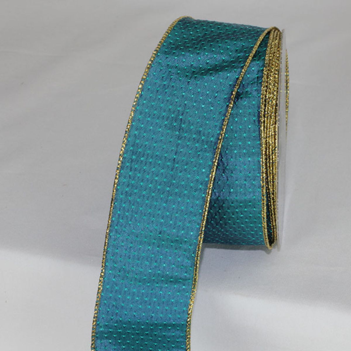 The Ribbon People Blue and Gold Diamonds Metallic Ribbed Wired Craft ...