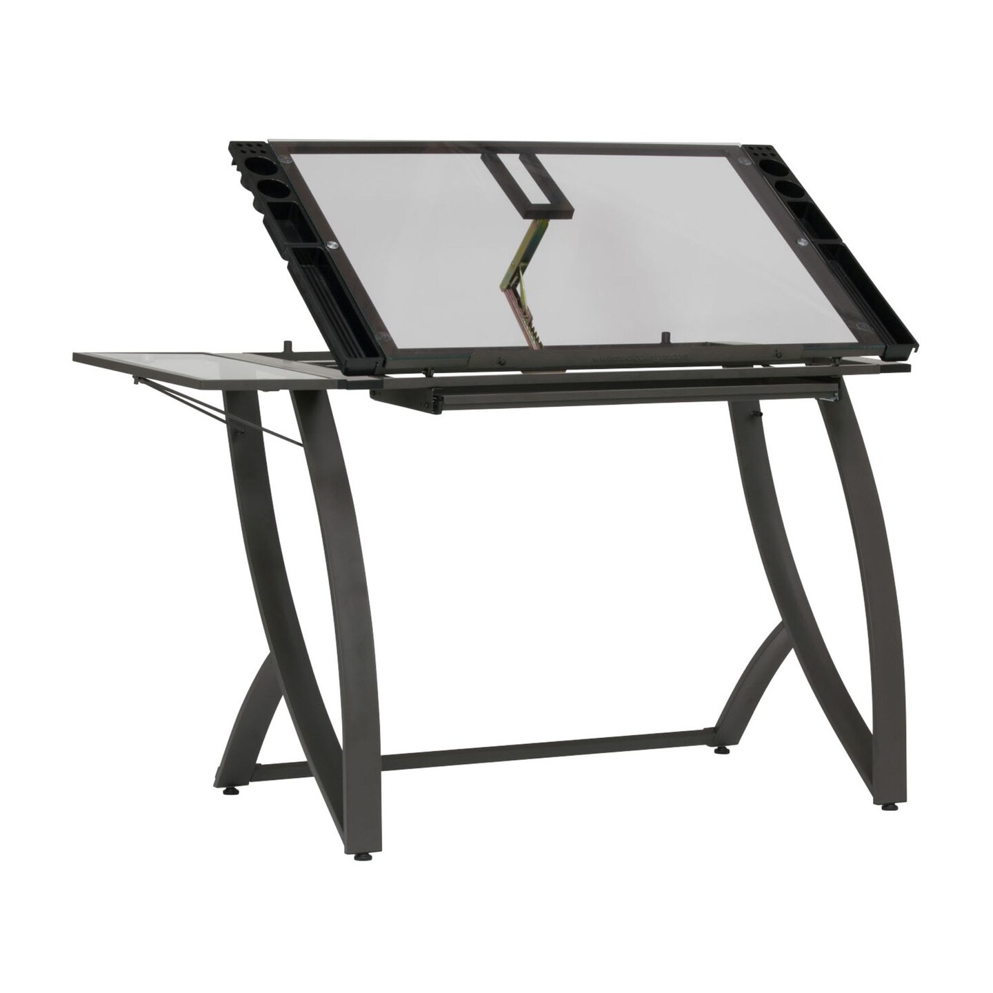 Futura Luxe Drawing/Drafting Table In Pewter Grey / Clear Glass | Michaels