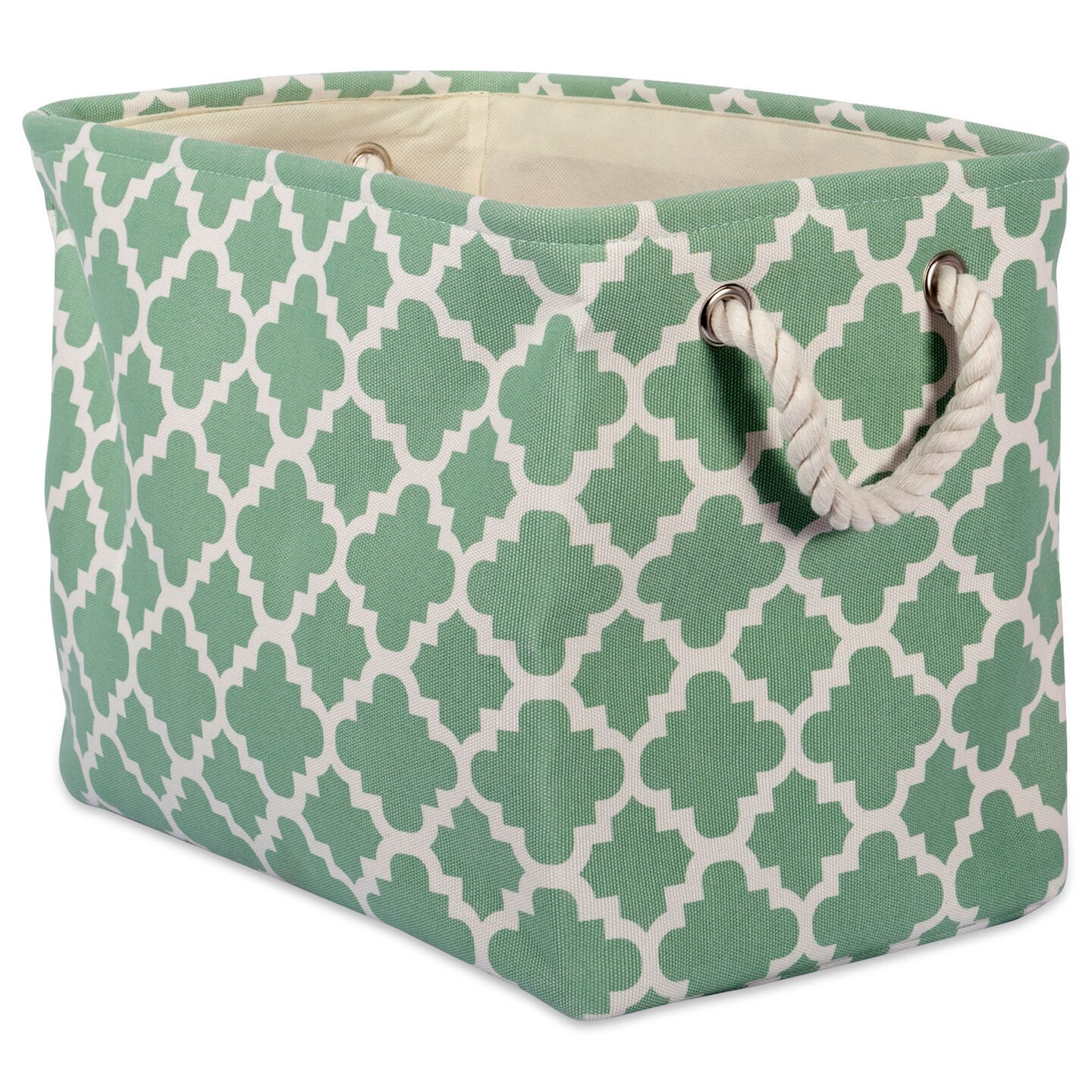 Contemporary Home Living 16" Bright Green Rectangular Polyester Storage ...