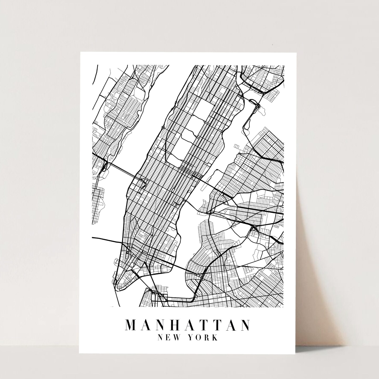 Manhattan New York Street Map Minimal, UNFRAMED | MakerPlace by Michaels