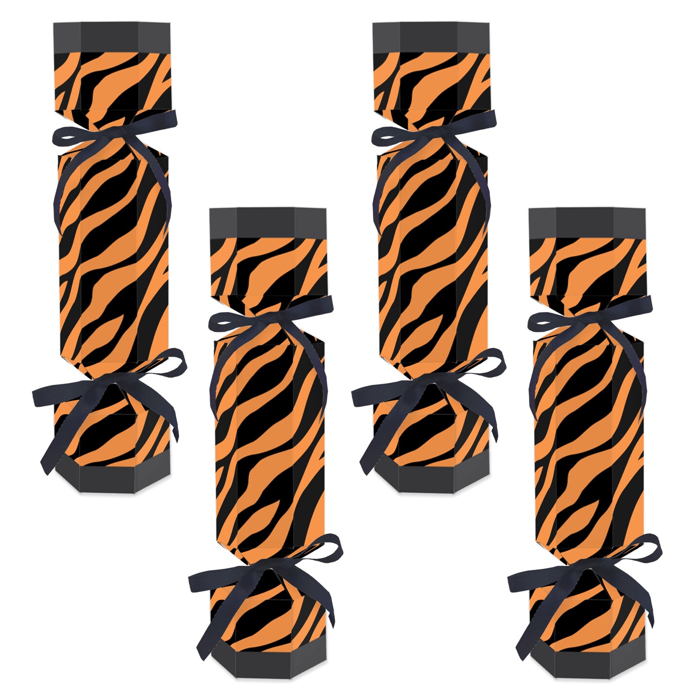 Big Dot of Happiness Tiger Print - No Snap Jungle Party Table Favors ...