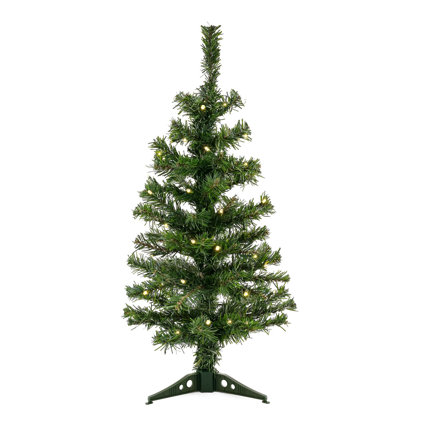 2' Mavis Spruce Tree with White Battery Operated LED Lights w/ Timer ...