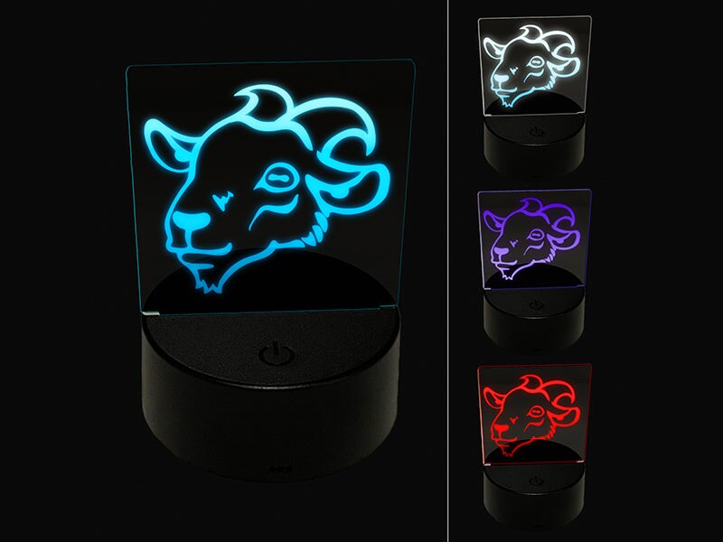 Goat Head 3D Illusion LED Night Light Sign Nightstand Desk Lamp | Michaels