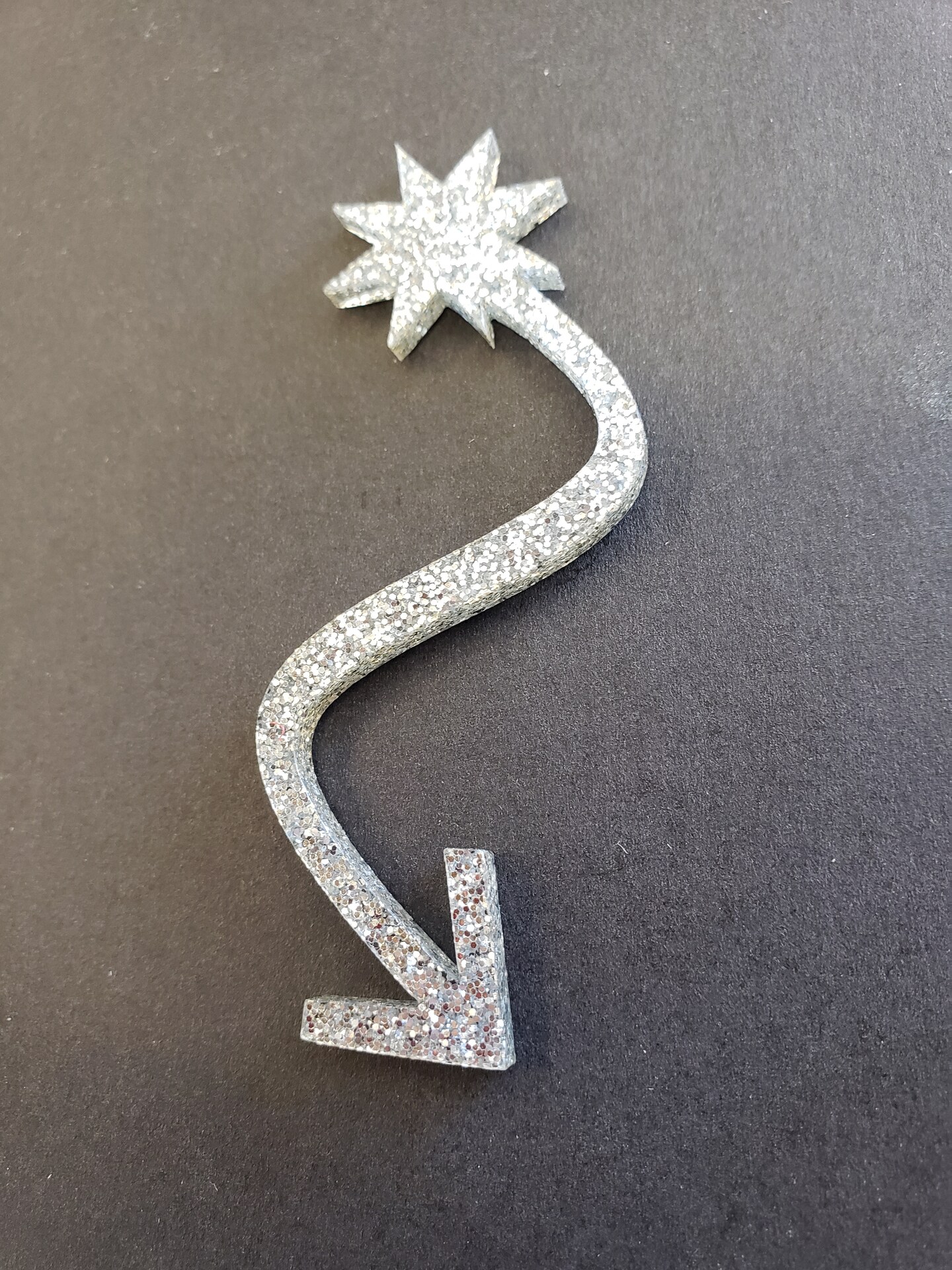 Glitter Colors, Star with Wavy Arrow, .125 Inch Acrylic, Mid Century ...