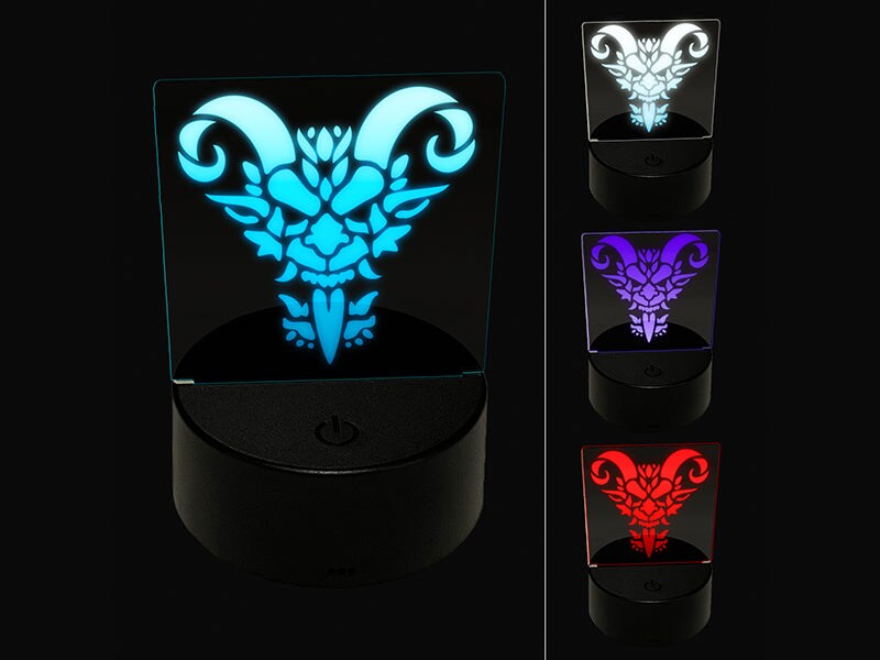 Krampus Face with Tongue Out Christmas Demon Devil 3D Illusion LED ...