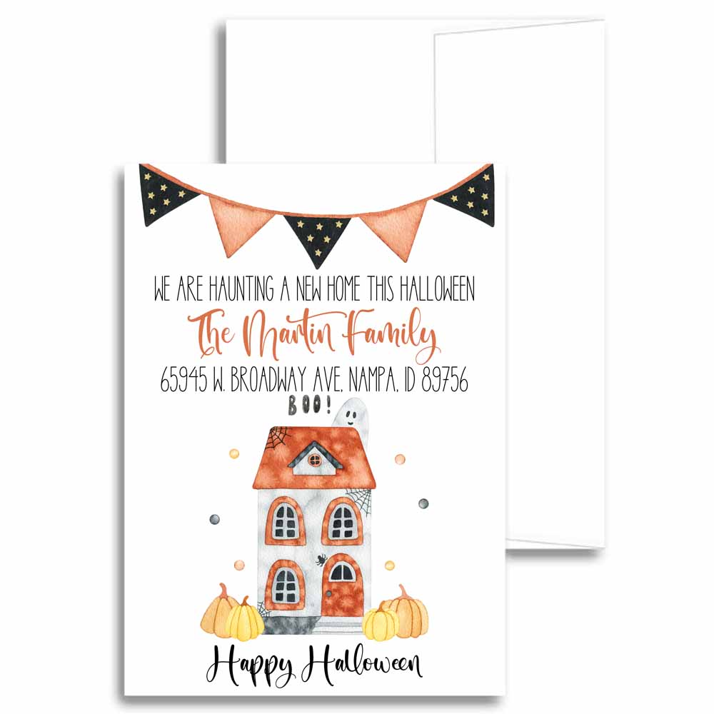 We are haunting a new home this Halloween card, haunted house we moved ...