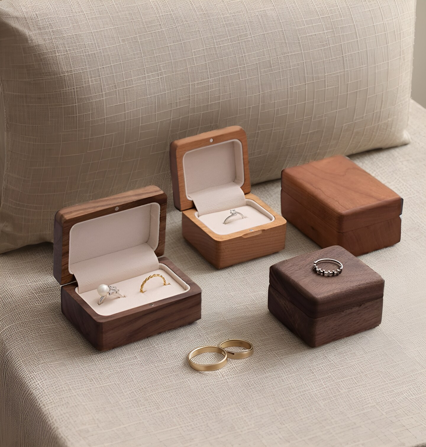 Exquisite Wedding Ring Box, Custom Ring Box, Couple Travel Ring Box ...