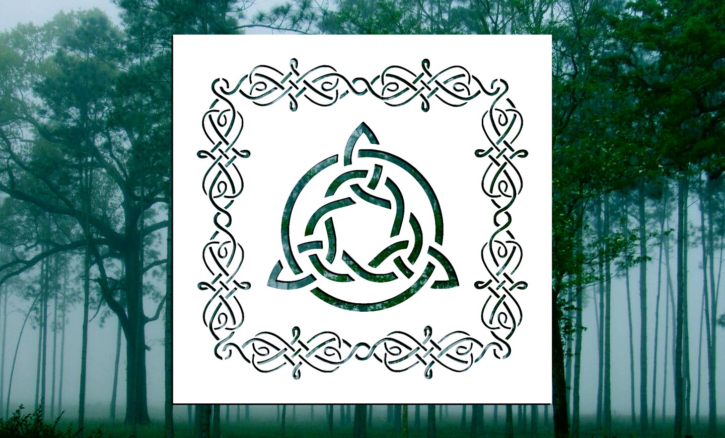 Celtic Trinity Knot with Border Reusable Stencil (Many Sizes ...