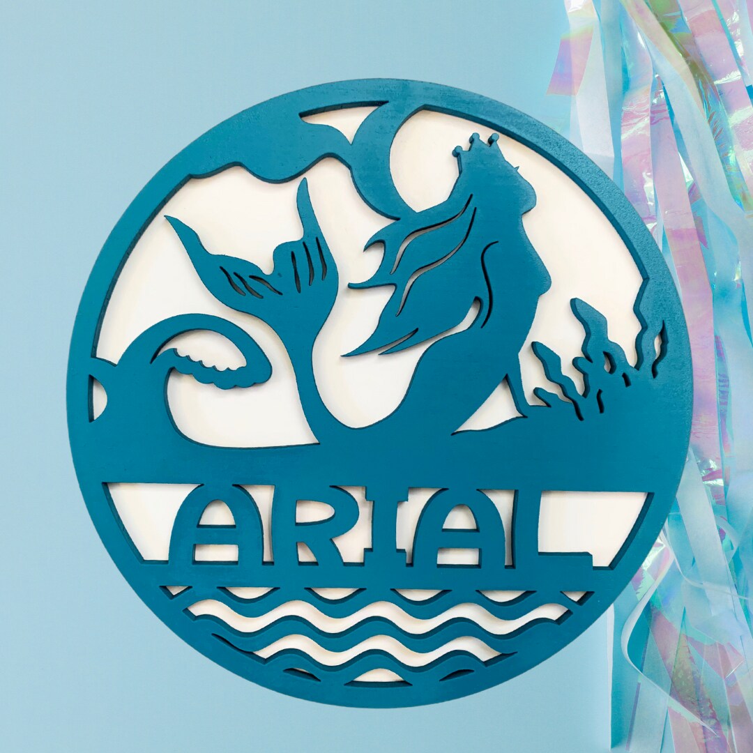 Personalized Mermaid Round Wooden Name Sign | MakerPlace by Michaels