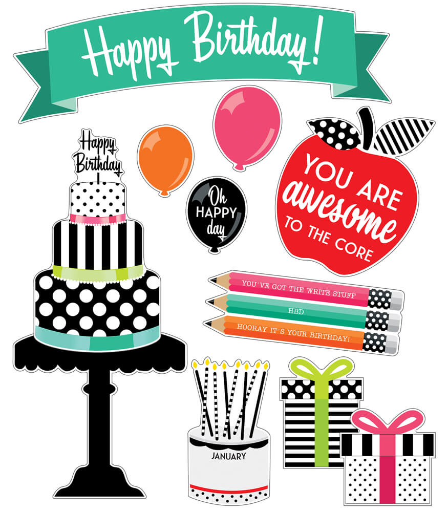 Schoolgirl Style Birthday Bulletin Board Sets | Michaels