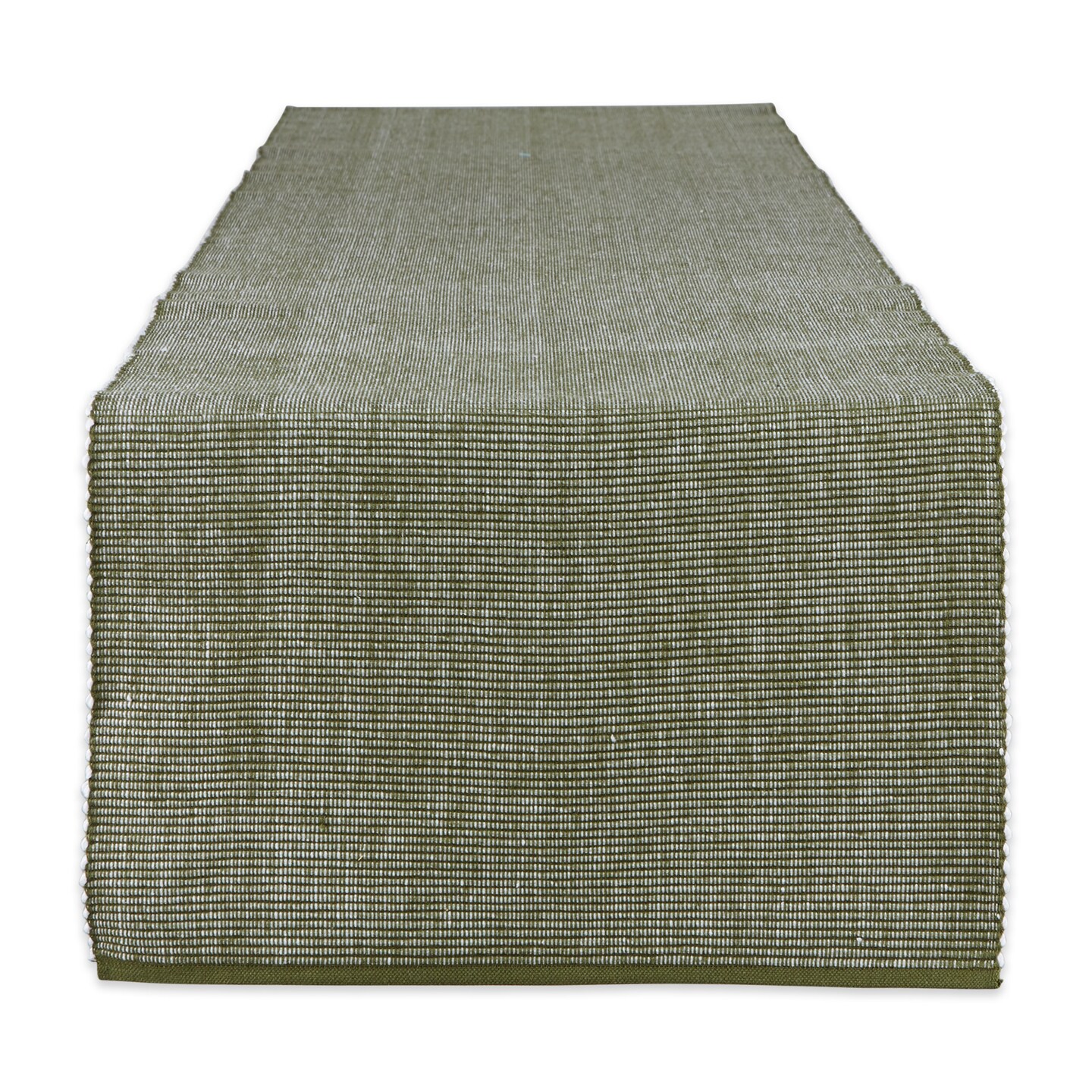 Contemporary Home Living 13" x 108" Sage Green and White Rectangular ...