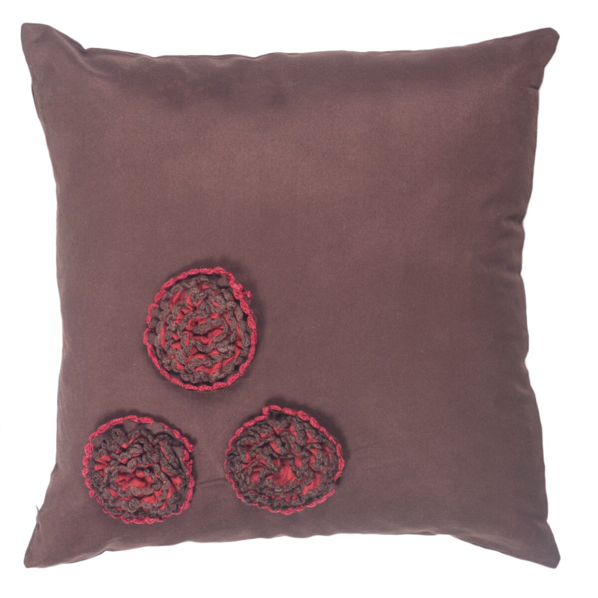 Contemporary Home Living Set of 2 Brown Floral Square Throw Pillows 20 ...