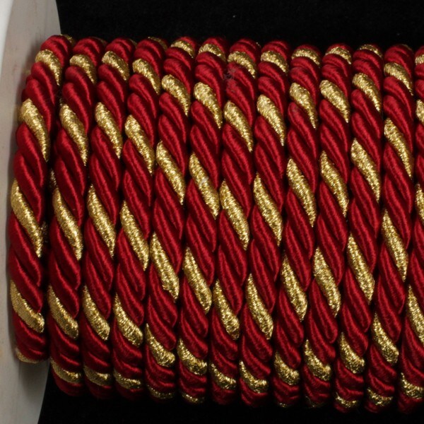 The Ribbon People Burgundy Red and Gold Braided Cording Braided Cording ...