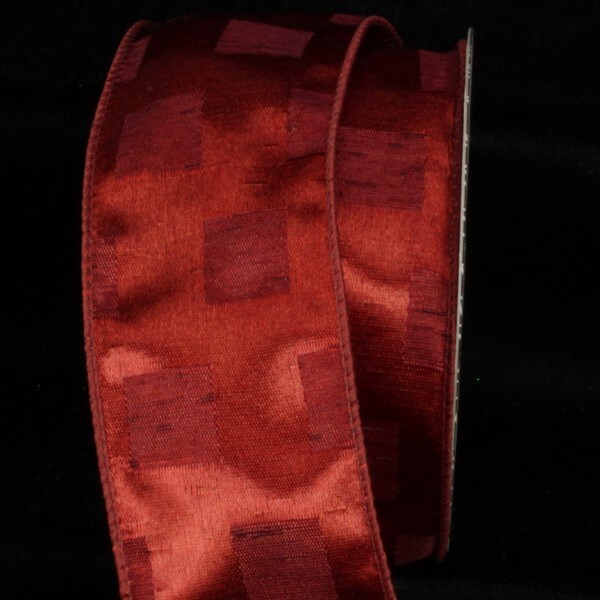 The Ribbon People Red Checked Squares Wired Craft Ribbon 2.5" x 20 ...