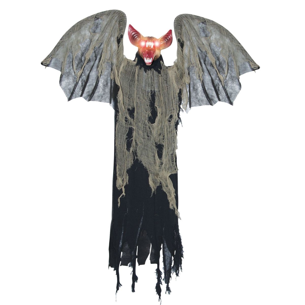The Costume Center 48" Gray Lighted Hanging Bat Halloween Decoration ...