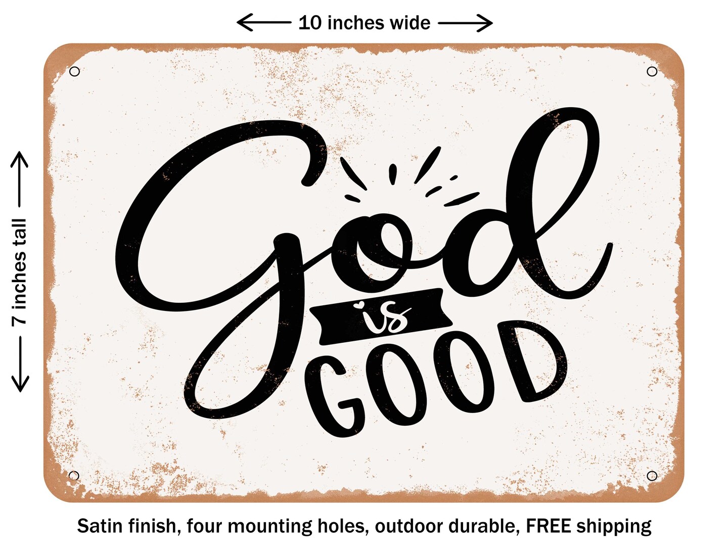 DECORATIVE METAL SIGN - God is Good - Vintage Rusty Look | Michaels