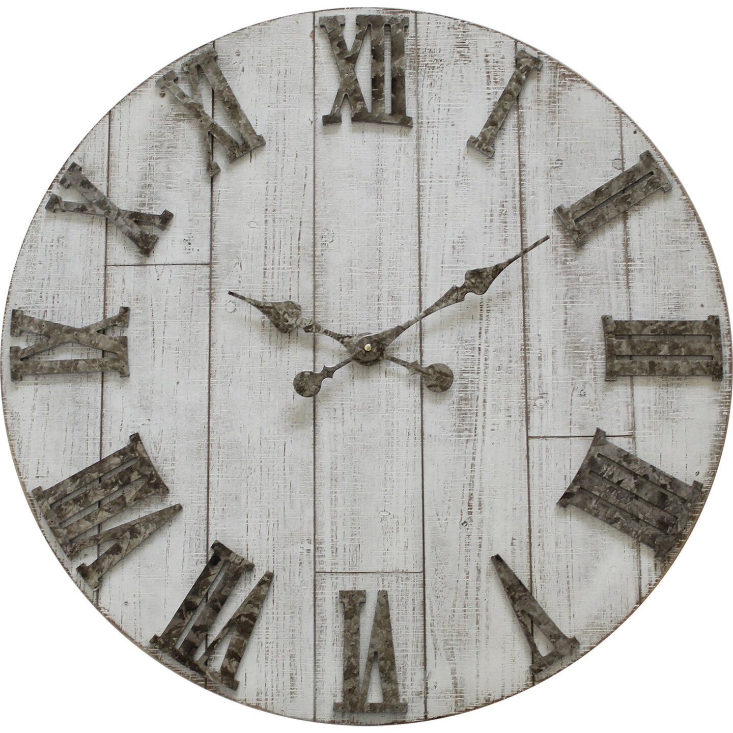 Hermle 30" Brown and Silver Distressed Round Wall Clock, Color: Brown ...