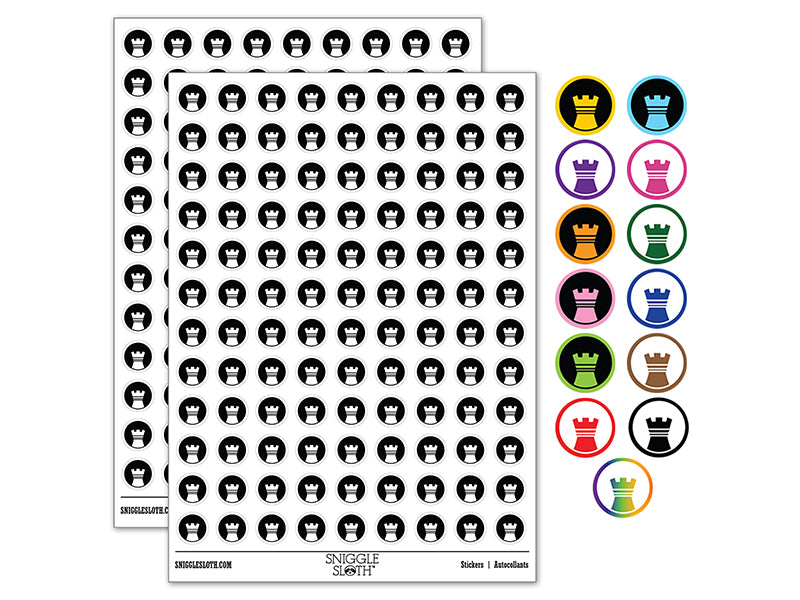 Chess Piece White Rook 200+ 0.50" Round Stickers | Michaels