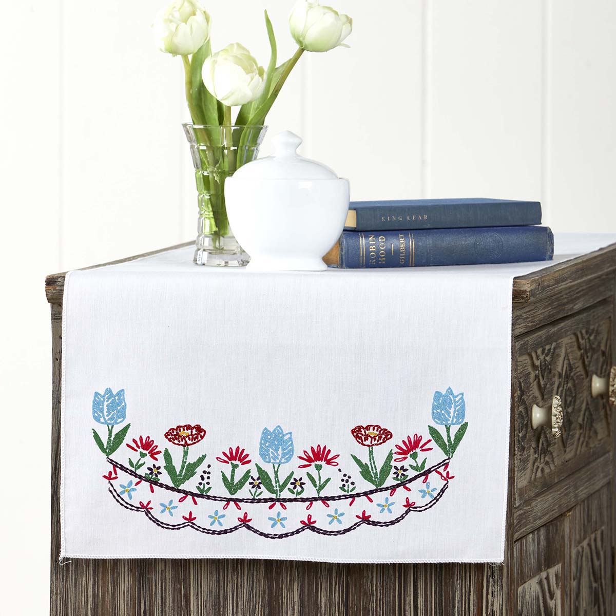 Herrschners Adela Dresser Scarf Stamped Embroidery | Michaels