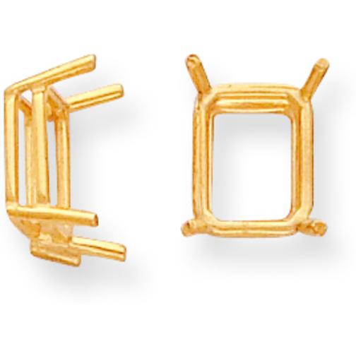 14K Gold 4 Prongs Emerald Cut Wire Basket Setting 9mm | Michaels