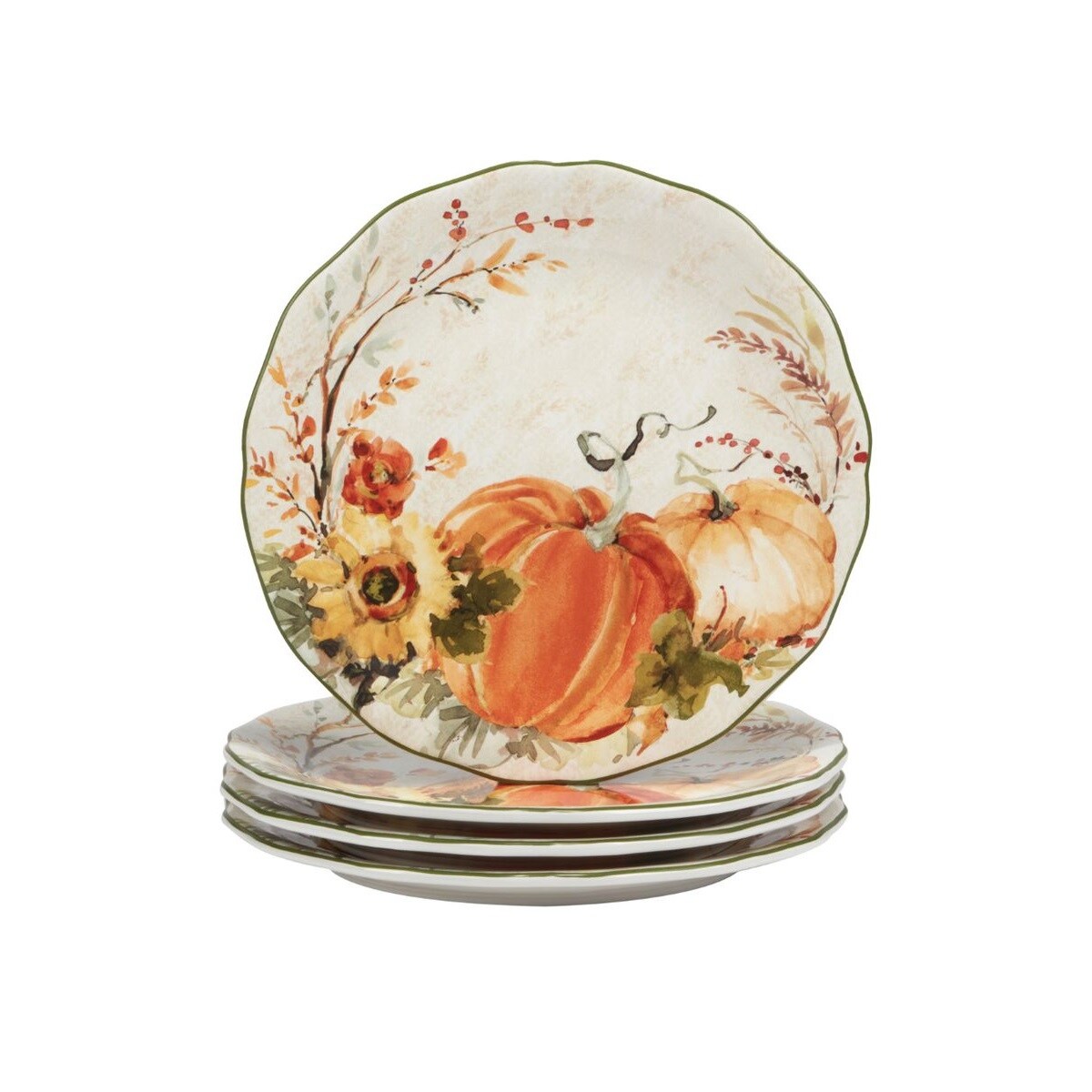 Certified International Set of 4 Pumpkin, Gourd, and Flower Fall ...