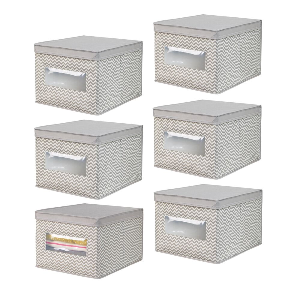 mDesign Large Fabric Closet Storage Box with Front Window/Lid | Michaels