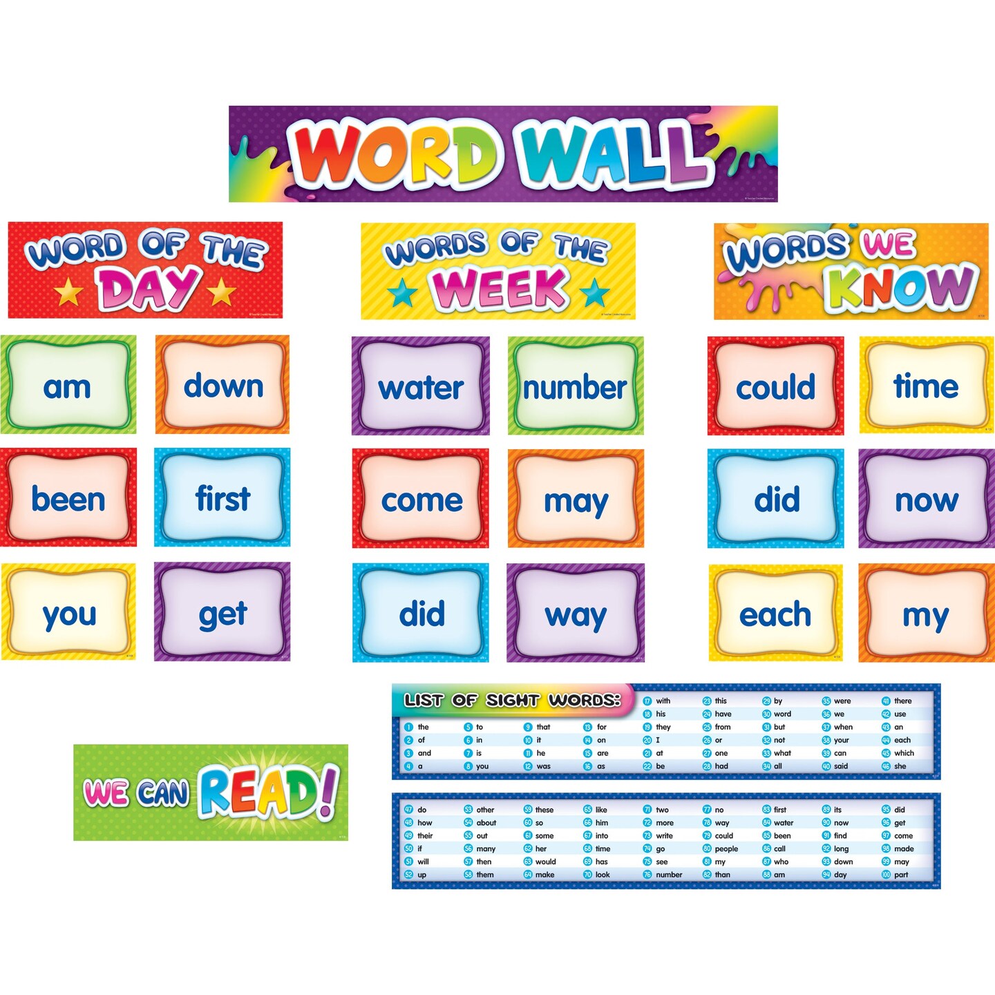 First 100 Sight Words Pocket Chart Cards, 119 Pieces Per Pack, 2 Packs ...