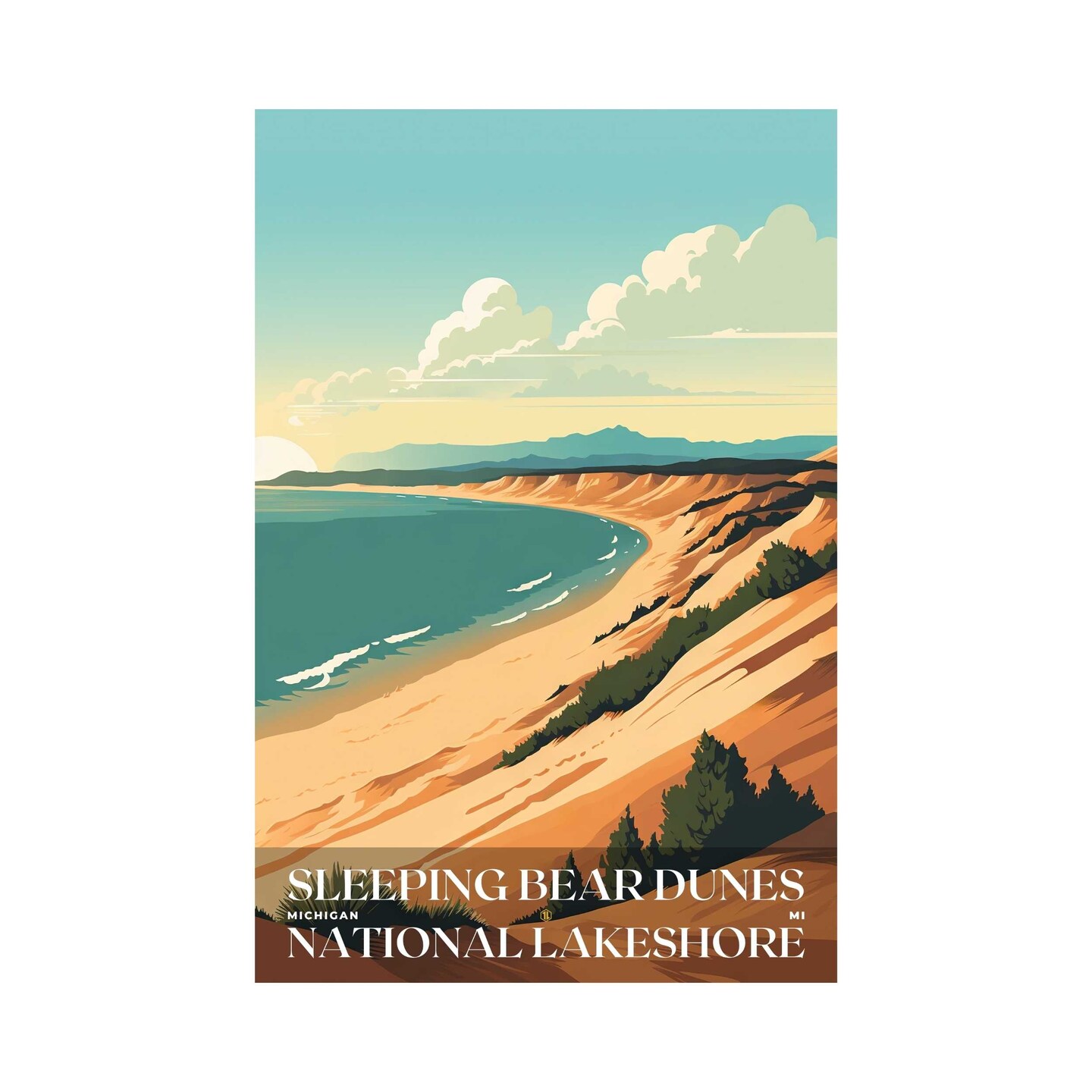 Sleeping Bear Dunes National Lakeshore Poster, Travel Art, Office ...