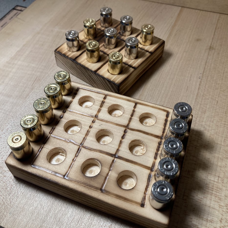 Tic Tac Toe Bullet Casing Board, Man Cave, Bar Teaser | MakerPlace by ...