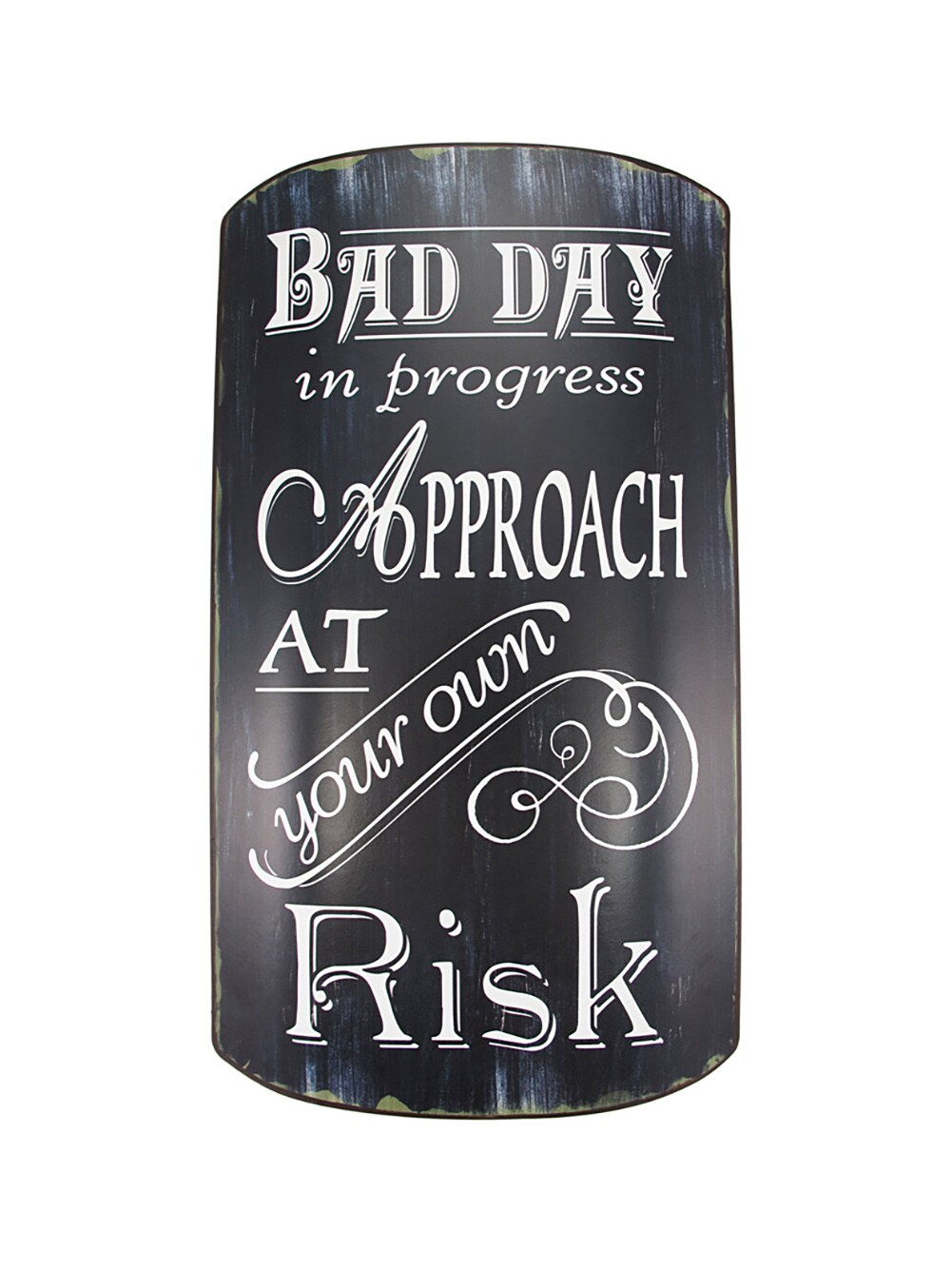Distressed Finish Retro BAD DAY IN PROGRESS Metal Sign | Michaels