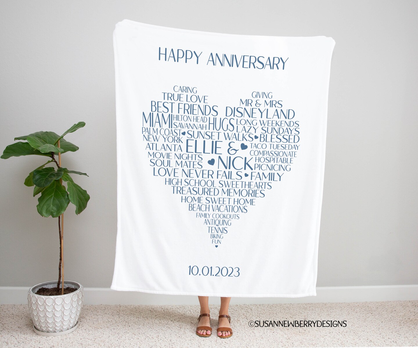 Custom Heart Shape Word Cloud Blanket | MakerPlace by Michaels