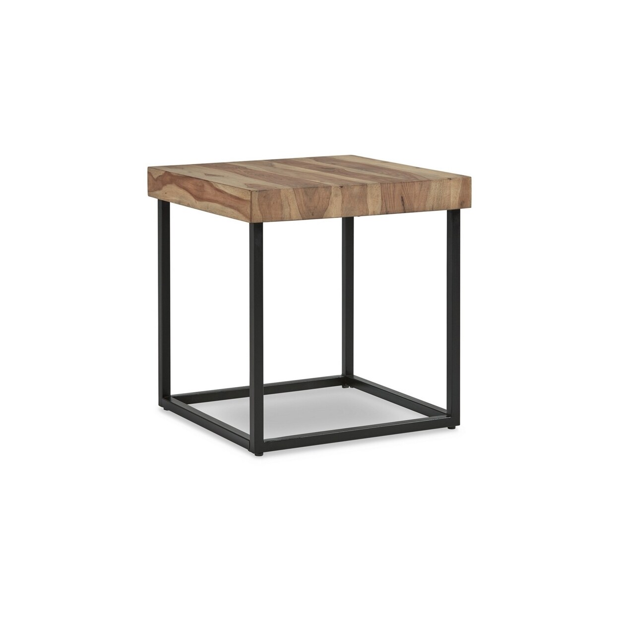 Saltoro Sherpi 24 Inch Square Side End Table, Natural Brown Wood Top ...