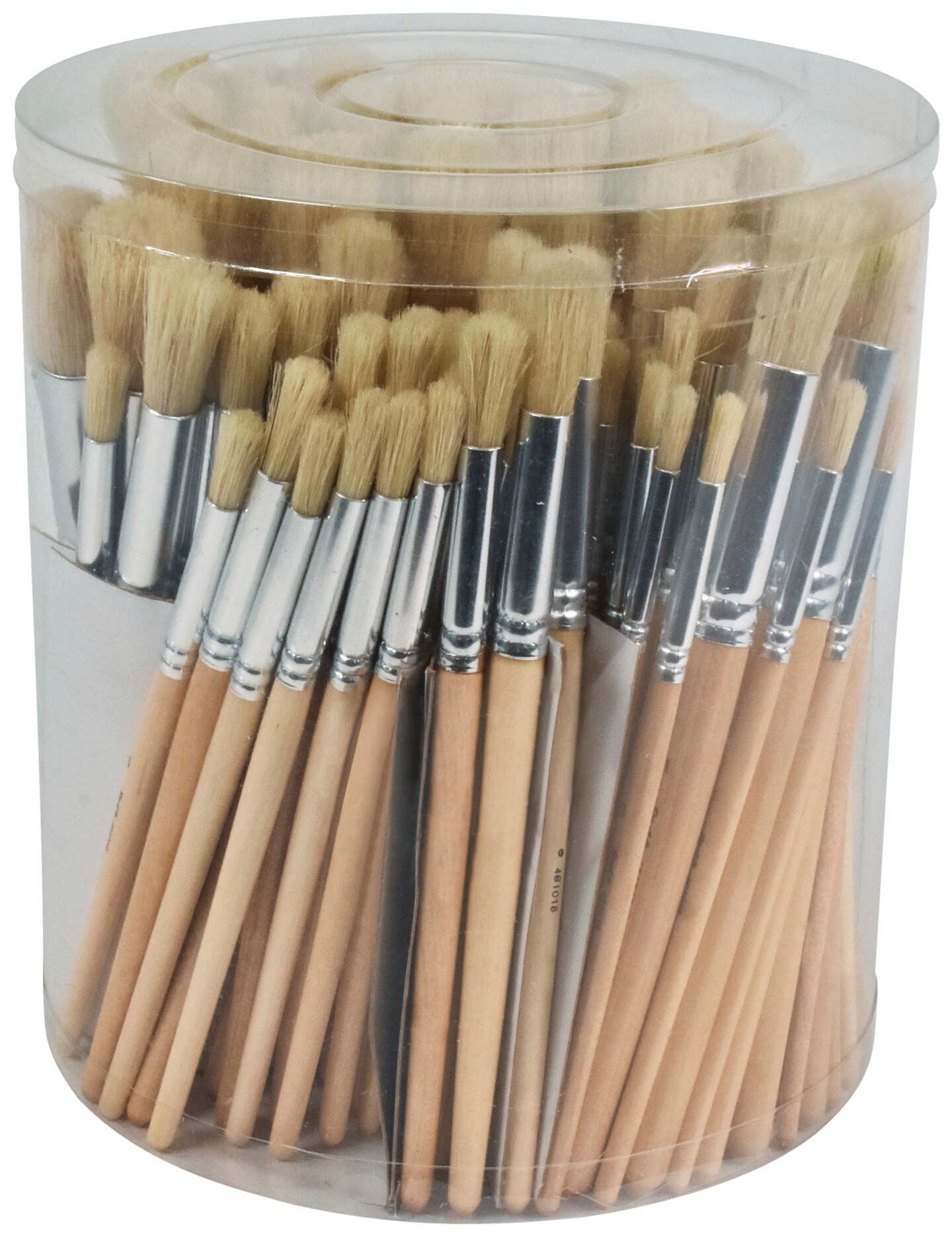 Sax White Bristle Paint Brushes with Short Wooden Handles, Round ...
