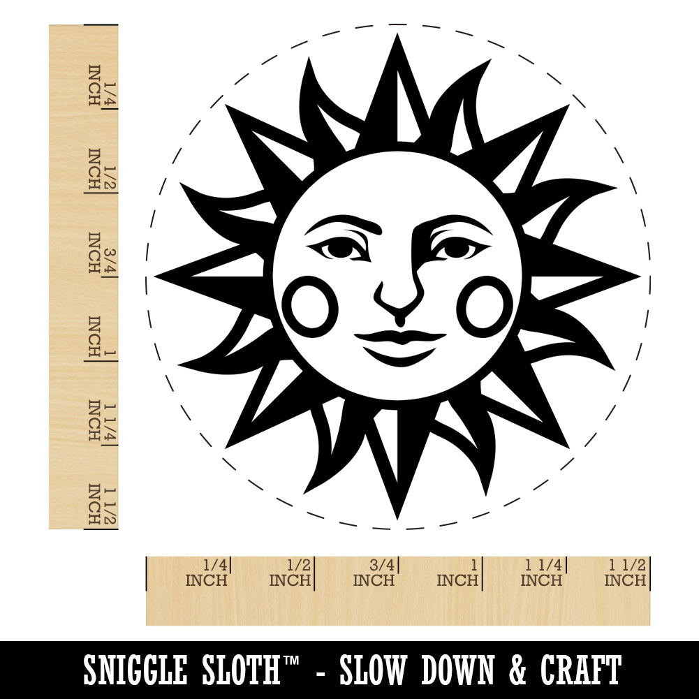 Heraldic Sun Face Self-Inking Rubber Stamp for Stamping Crafting ...