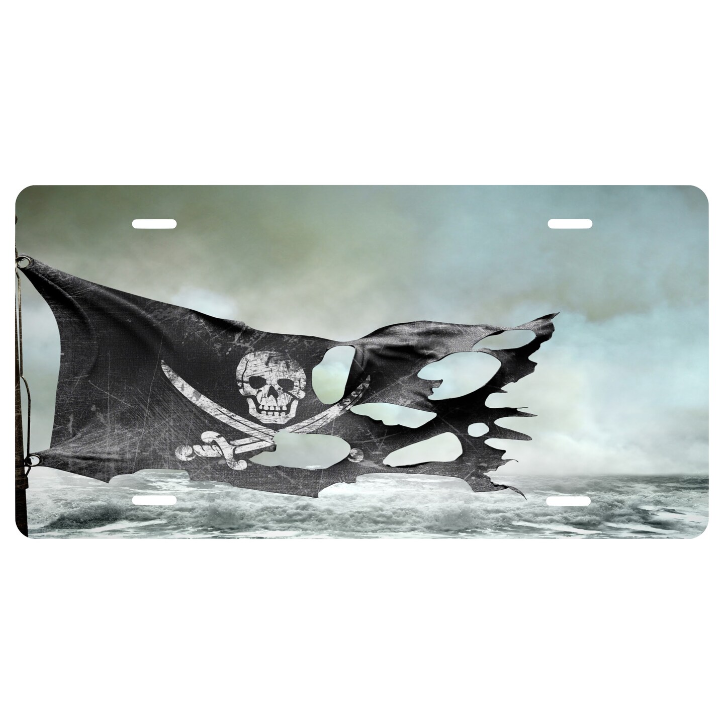 Pirate Ship "Jolly Roger" Novelty Front License Plate - Caribbean ...