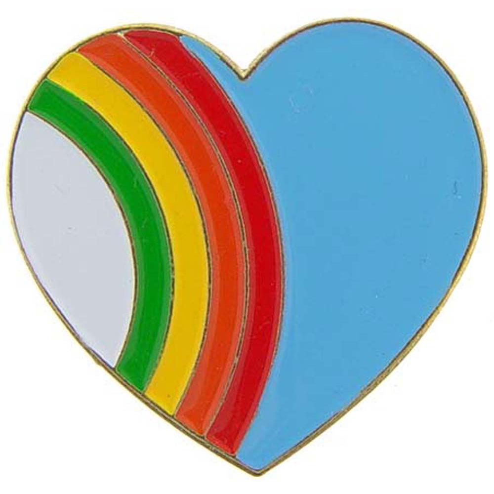 Blue Rainbow Heart Pin 1" | Michaels