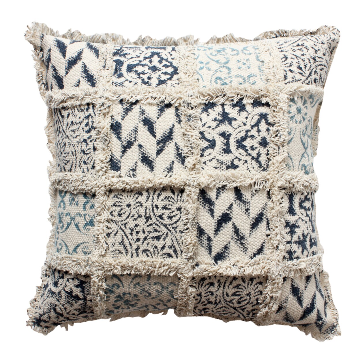 Saltoro Sherpi 18 x 18 Square Cotton Accent Throw Pillow, Fluffy ...