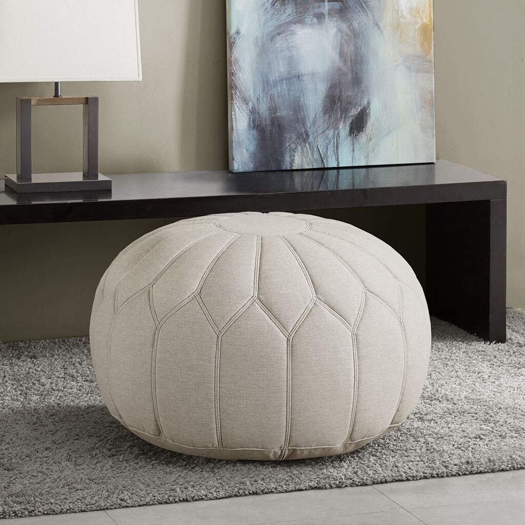 Madison Park Kelsey Round Pouf Ottoman See Below